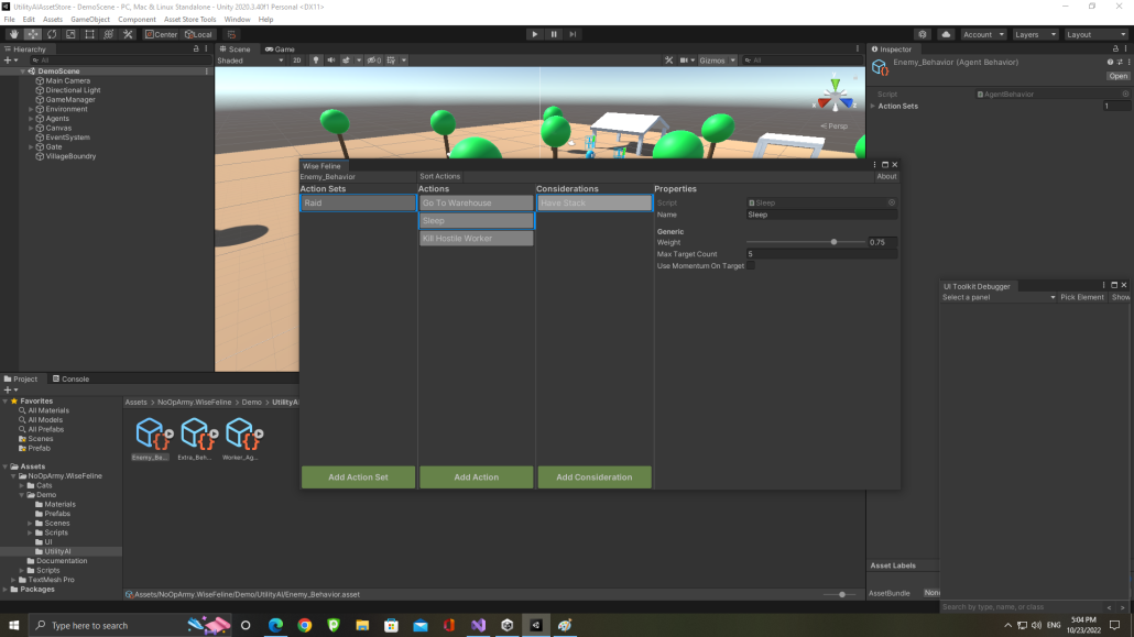 Wise Feline Utility AI for Unity - NoOpArmy Games